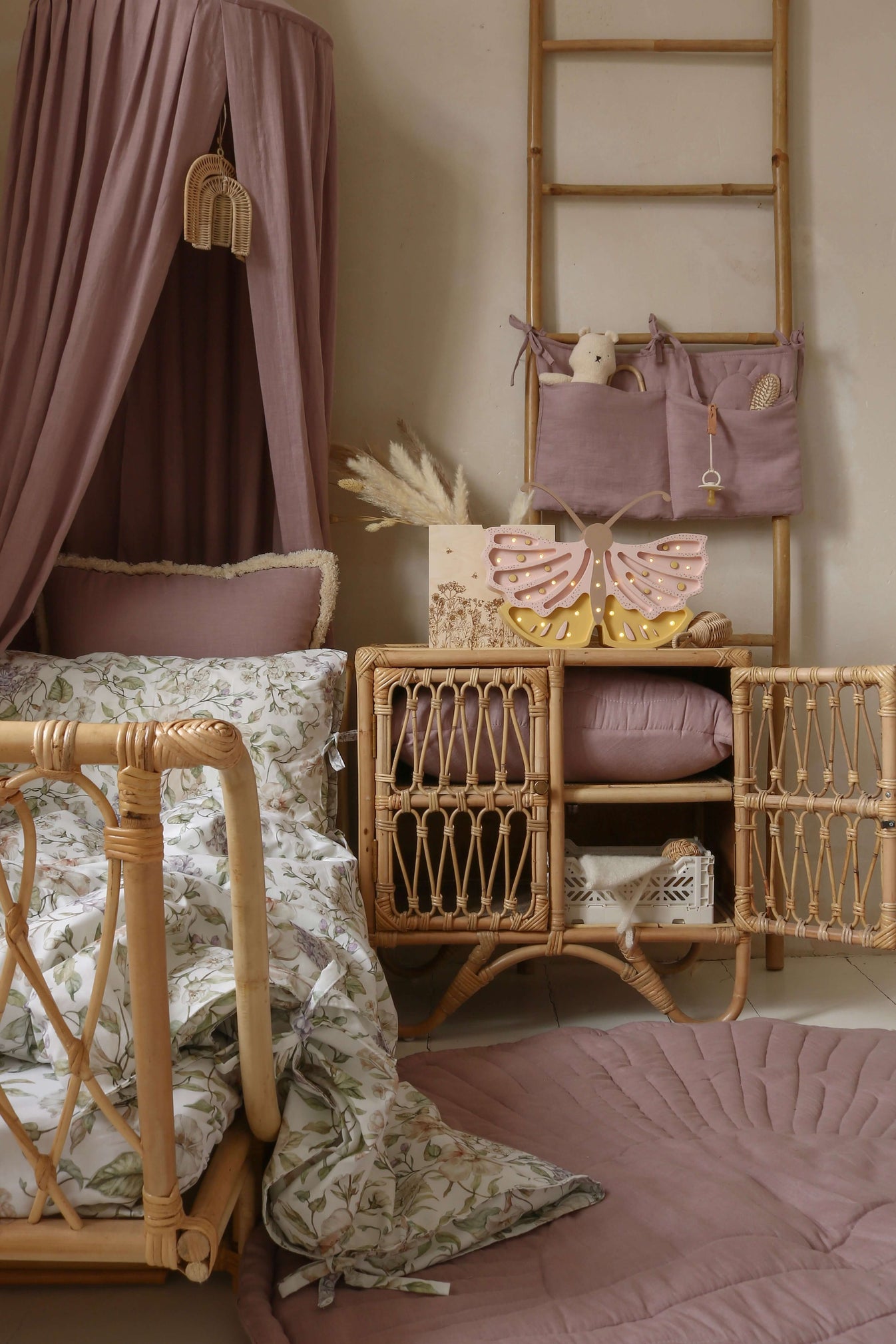 Lilac Linen Bed Canopy – Handmade Linen Nursery Canopy in Soft Lavender ...