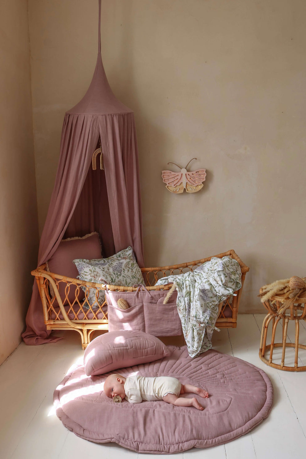 Lilac Linen Bed Canopy – Handmade Linen Nursery Canopy in Soft Lavender ...
