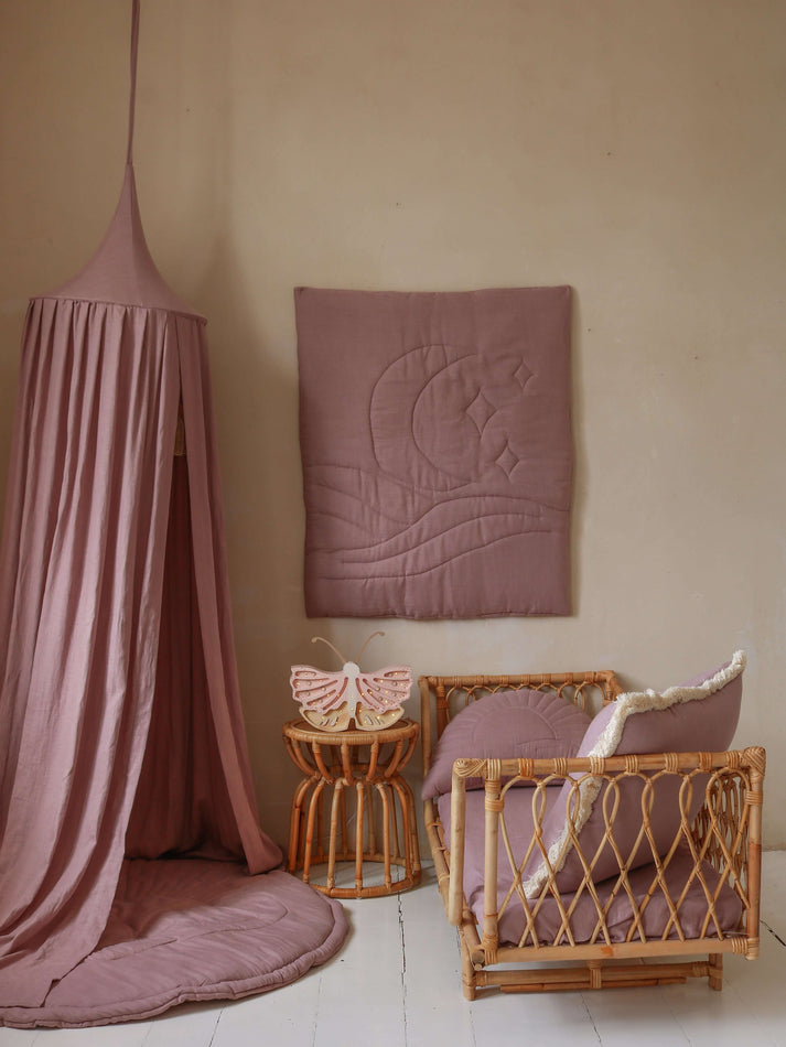 Lilac Linen Bed Canopy – Handmade Linen Nursery Canopy in Soft Lavender ...
